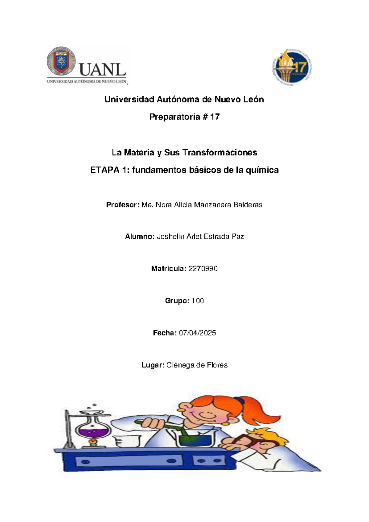 JAEP EV1 LMy T - Evidencia 1 Fundamentos básicos de la química ...
