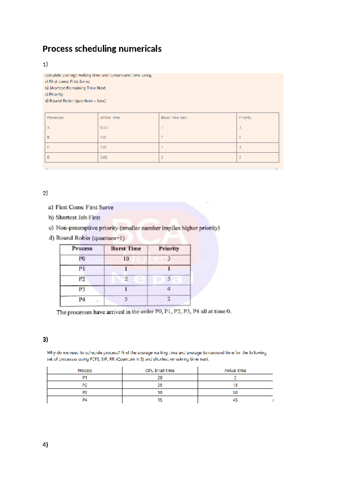 Operating System Numerical Assignment: Scheduling & Memory Management ...