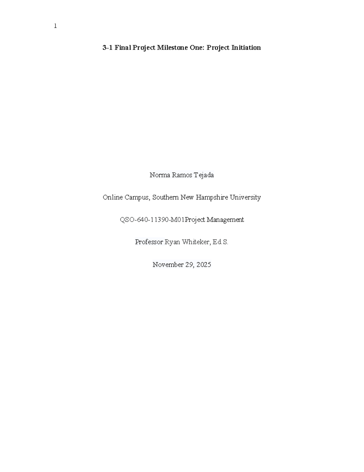 Milestone 1: Project Initiation for Energy Efficiency Implementation ...