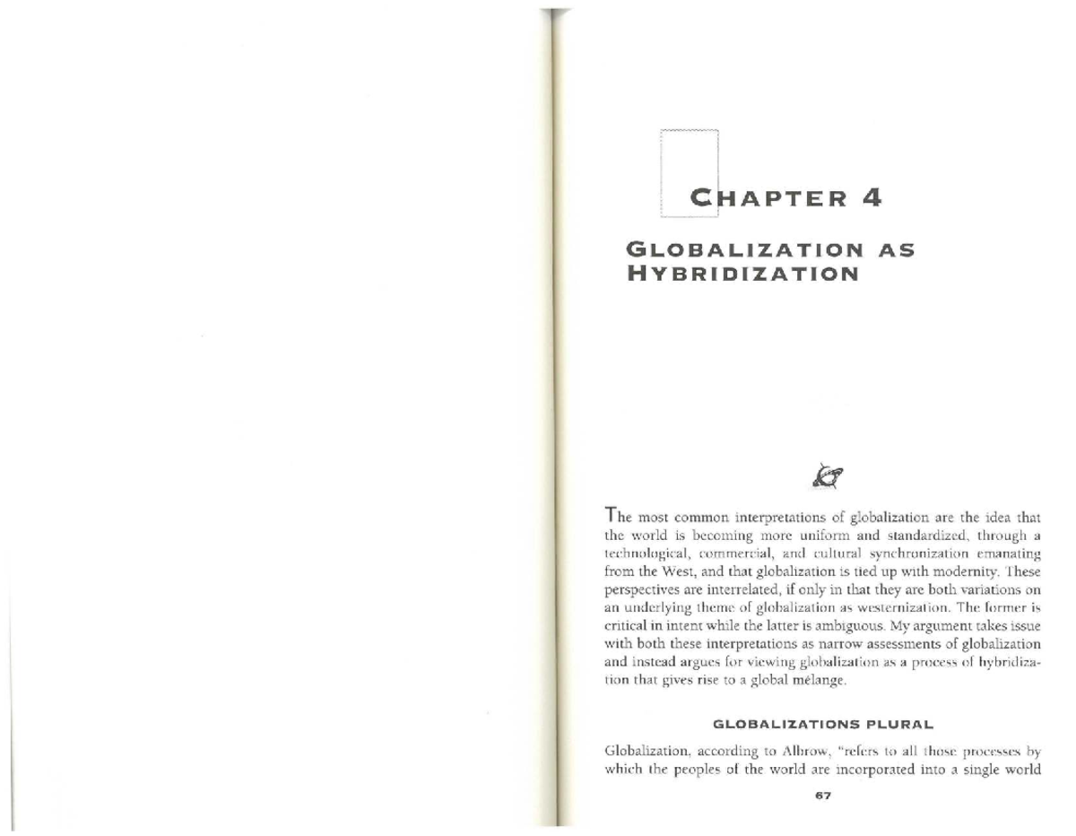 GLOBALIZATION 4: Hybridization and Cultural Dynamics Analysis - Studocu