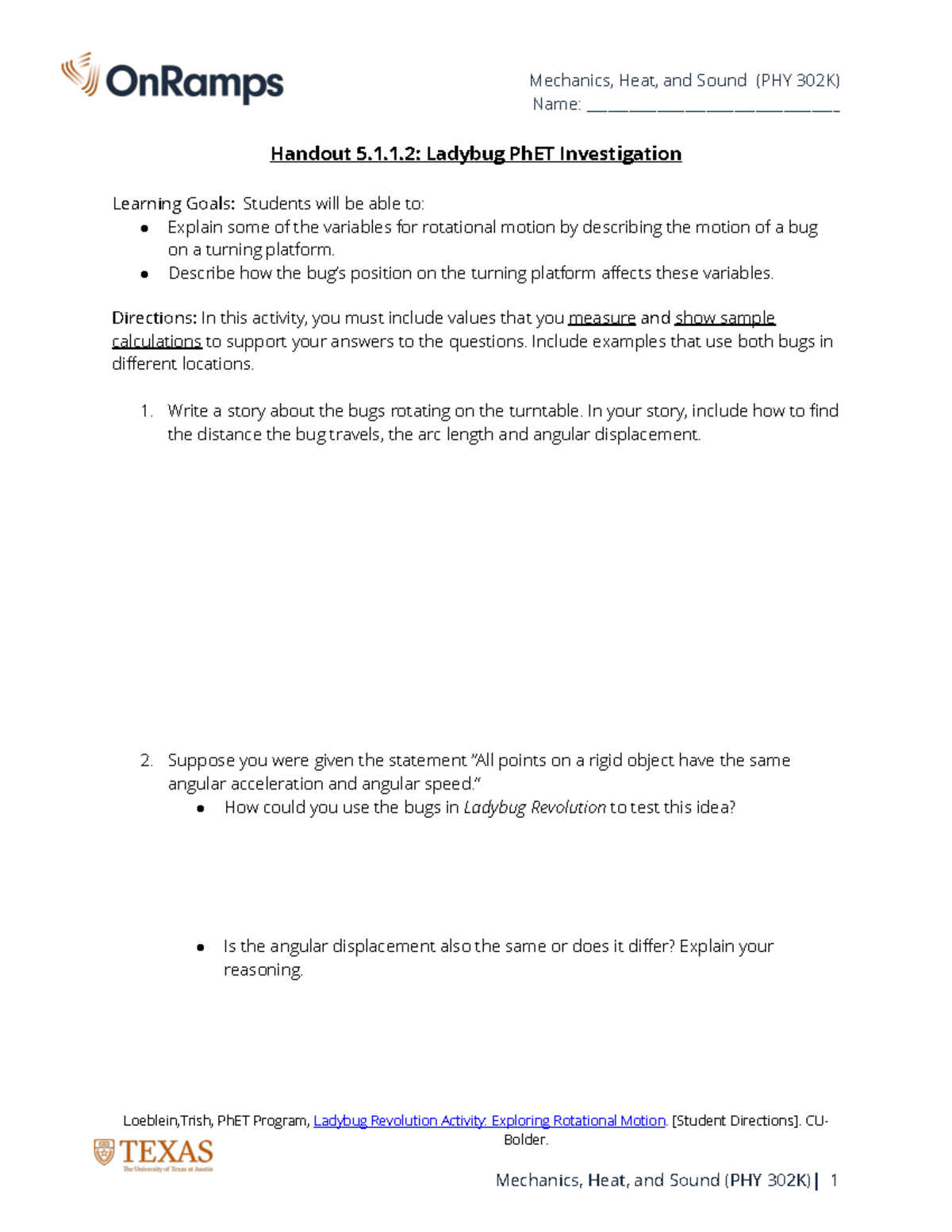 5 1 1 2 3 - Physics assignment - Mechanics, Heat, and Sound (PHY 302K ...