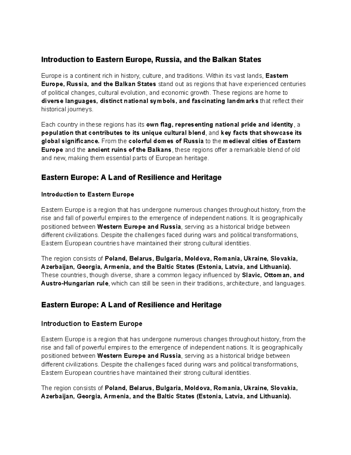Introduction to Eastern Europe, Russia, and the Balkan States - Within ...