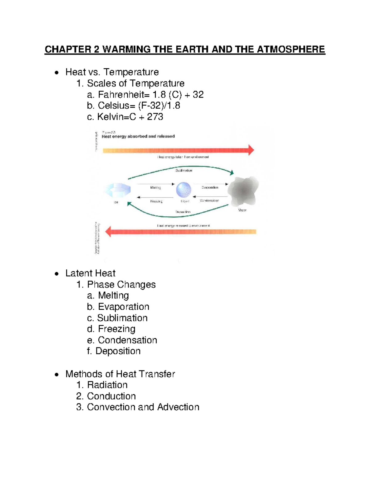 CHAPTER 2: WARMING THE EARTH & ATMOSPHERE - KEY CONCEPTS - Studocu