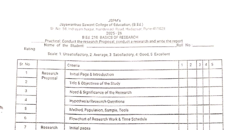 B Ed. 26 Ed. 210: Research Synopsis and Proposal Guidelines - Studocu