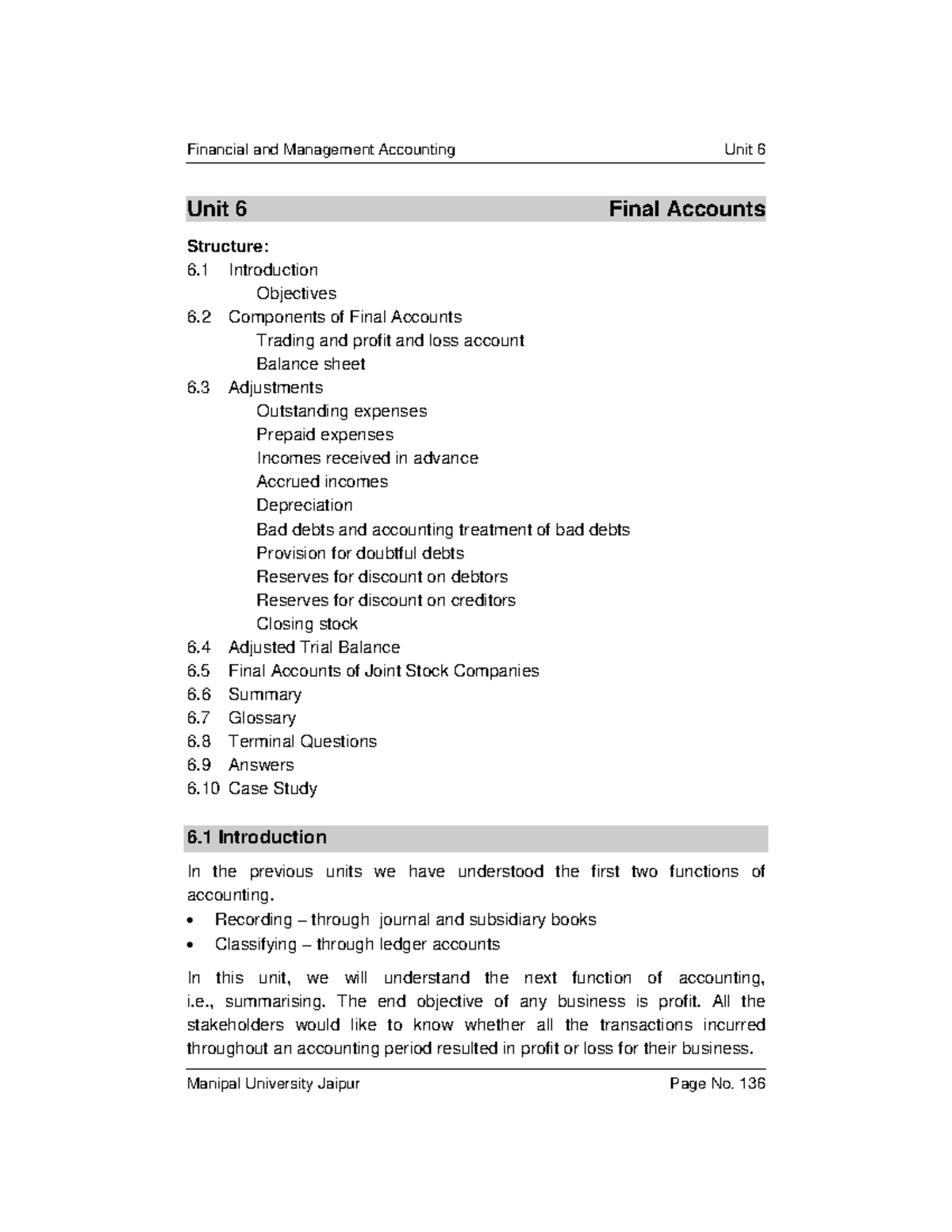 Unit 06 - Final Accounts: Understanding Financial Statements and ...
