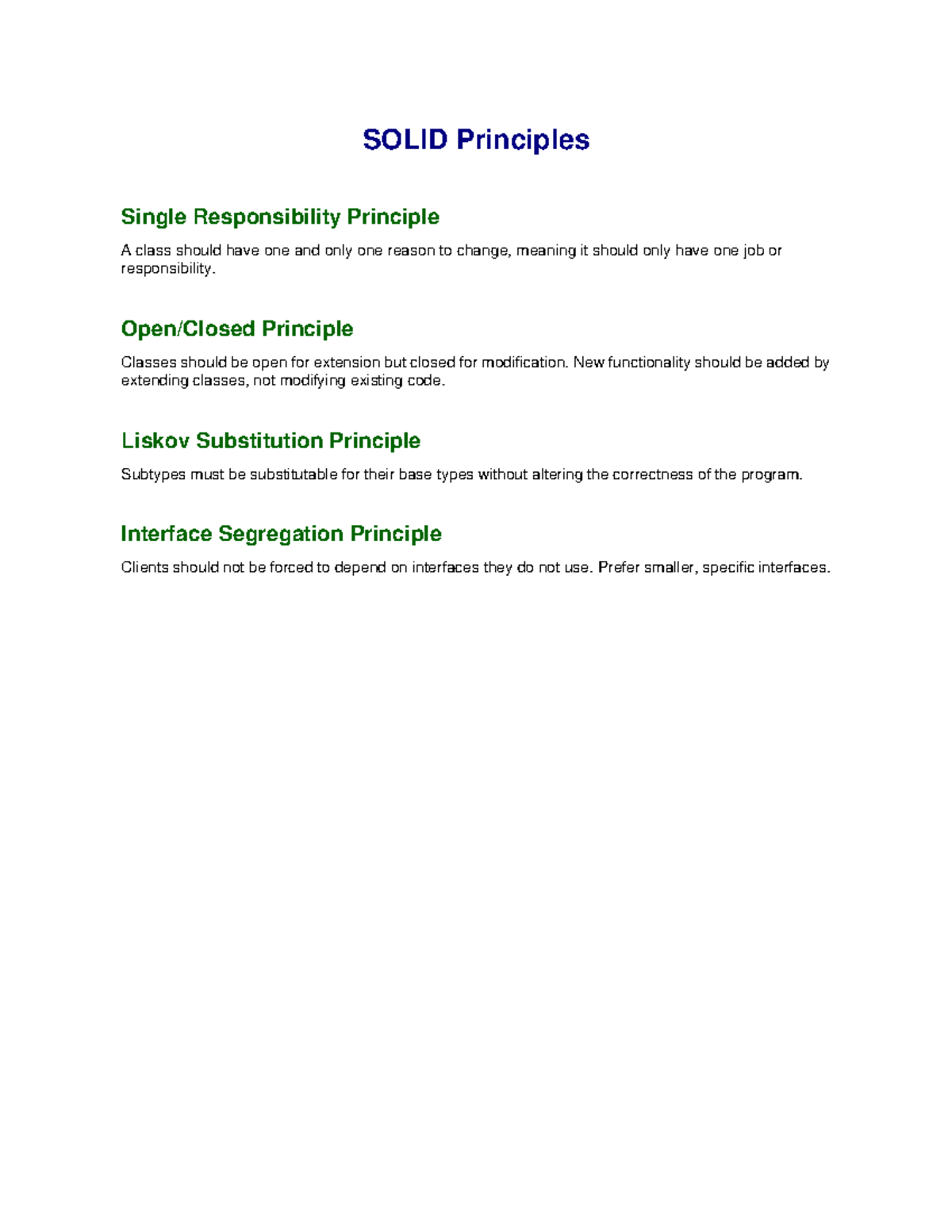 Solid Principles Overview - CST8288 - Studocu