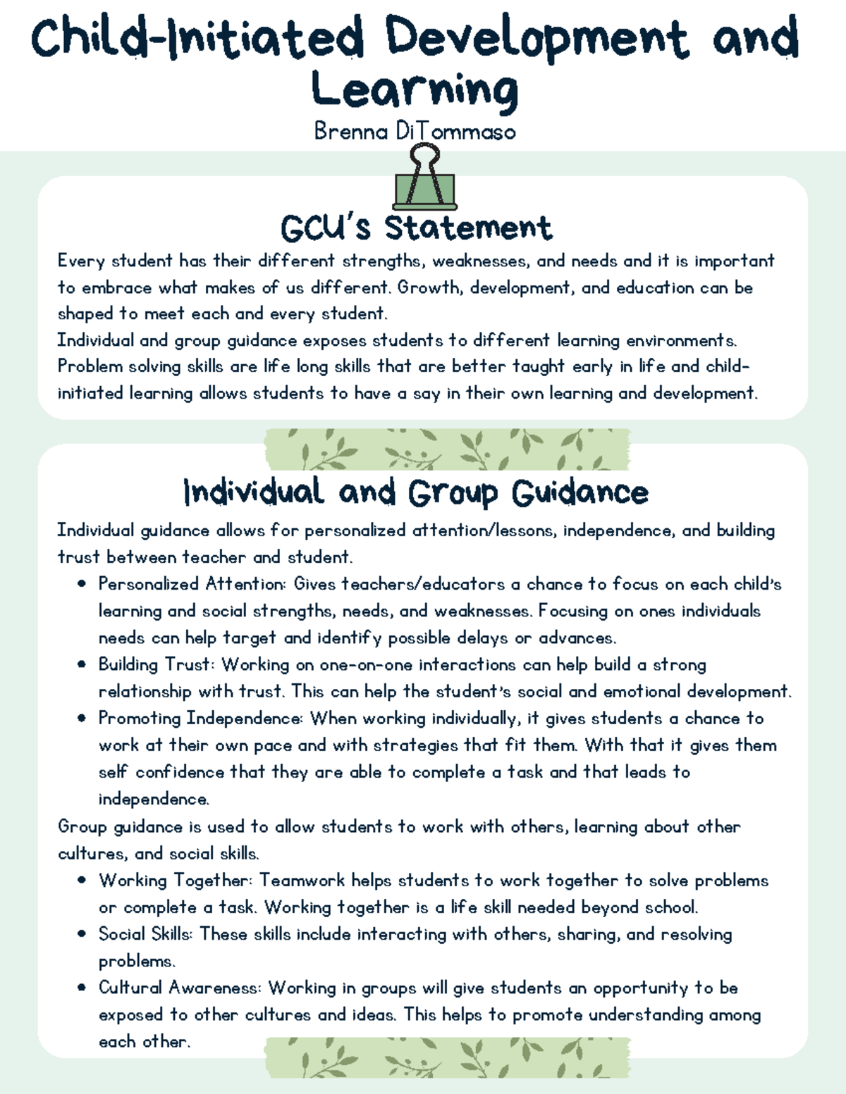 Child-Initiated Learning and Development Strategies: An Overview - Studocu