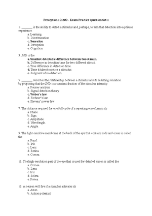 Perception Notes (PSY 101): Introduction to Sensation and Neural Coding ...