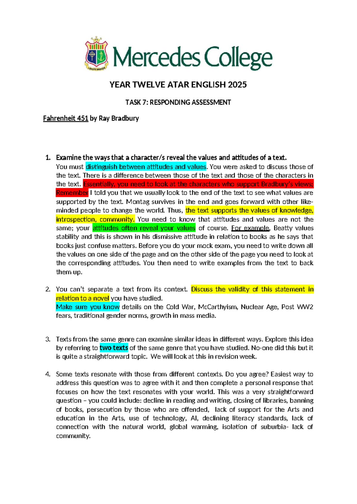 YEAR 12 ATAR ENGLISH 2025 TASK 7: F451 Essay Feedback & Analysis - Studocu