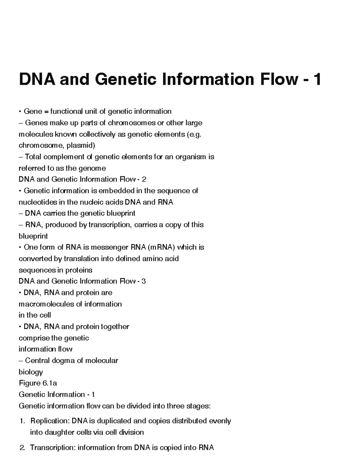 DNA and Genetic Information Flow - Lecture Notes - Studocu