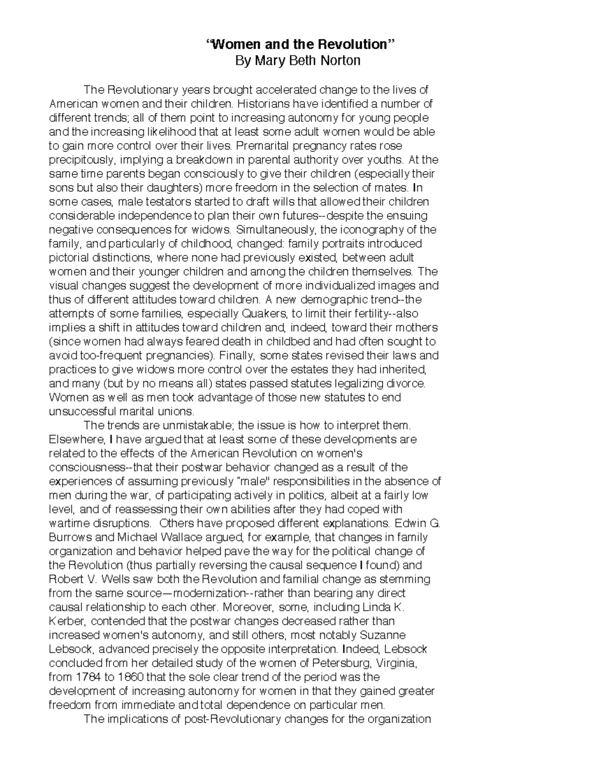 Women and the Revolution: Transformations in Gender Roles - Studocu