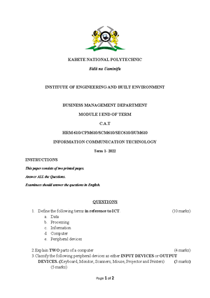 WORD Processing 2005-2021 KCSE Computer Studies Practical - 415/ KCSE COMPUTER STUDIES – WORD ...