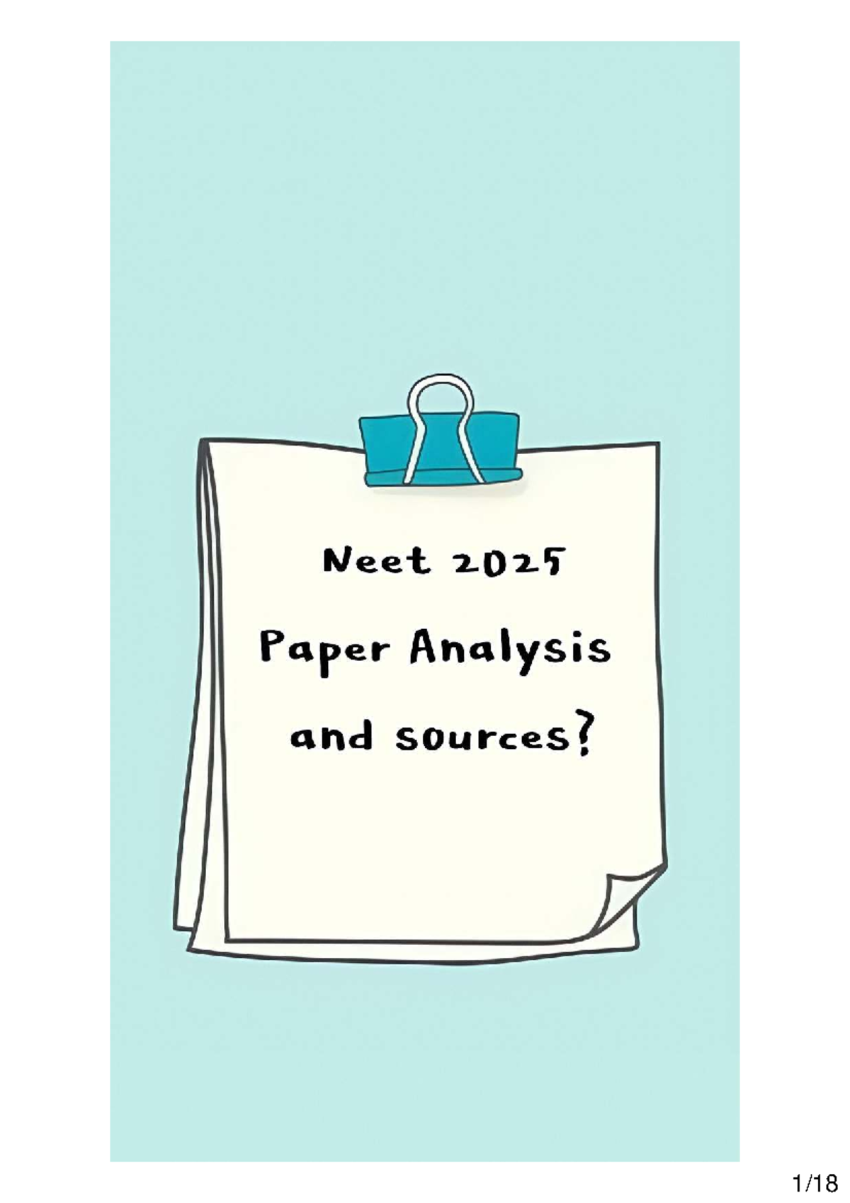 NEET 2025 Physical Chemistry Question Analysis and Solutions - Studocu