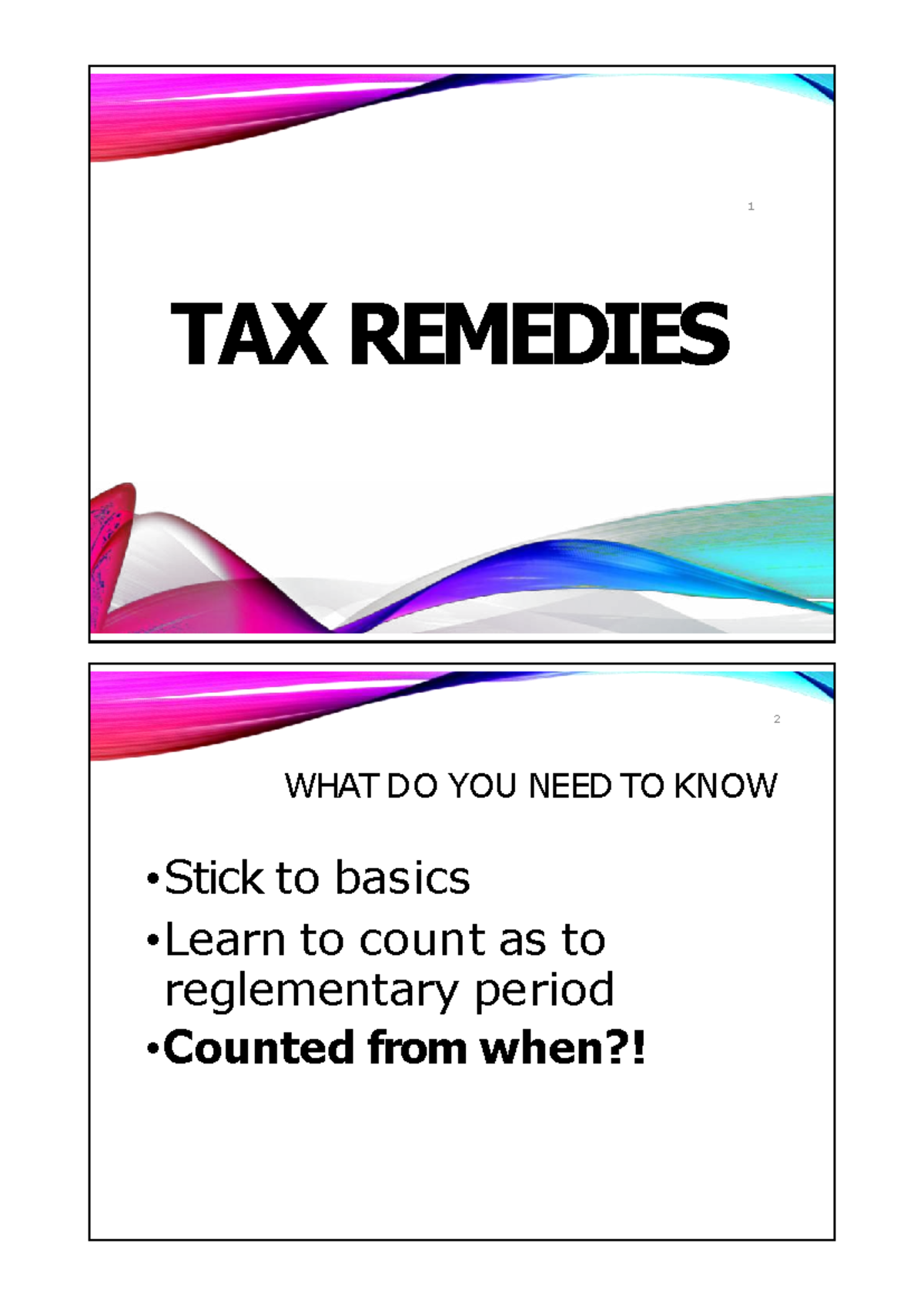 Tax Remedies Overview: Key Concepts and Legal Provisions - Studocu
