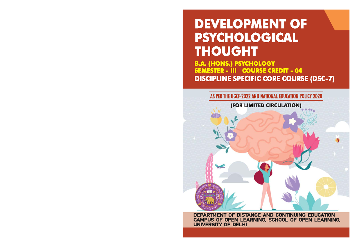 DEVELOPMENT OF PSYCHOLOGICAL THOUGHT (PSY 101) - Syllabus Overview ...