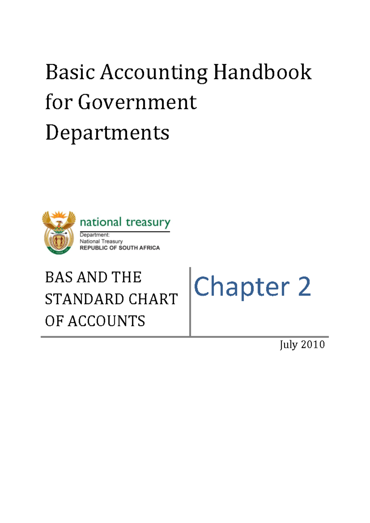 BAS 101: Understanding the Standard Chart of Accounts - Chapter 2 - Studocu