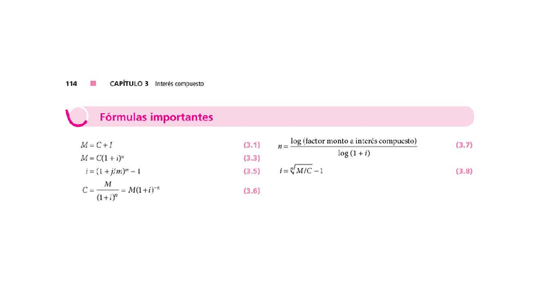 114 CAPÍTULO 3 Interés Compuesto: Fórmulas y Ejemplos Clave - Studocu