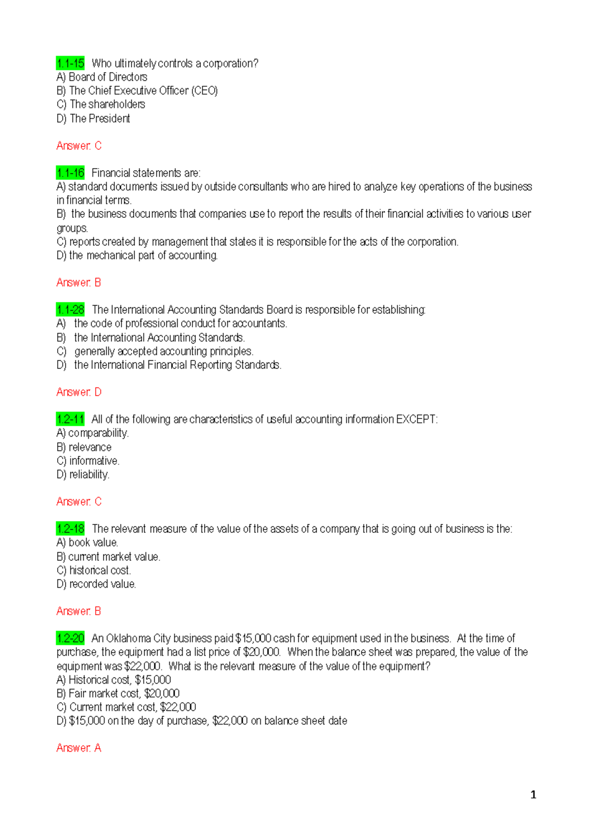 FRA (Mid-Term) - VF MCQs & Answers for F2022 - Exam Preparation Guide ...