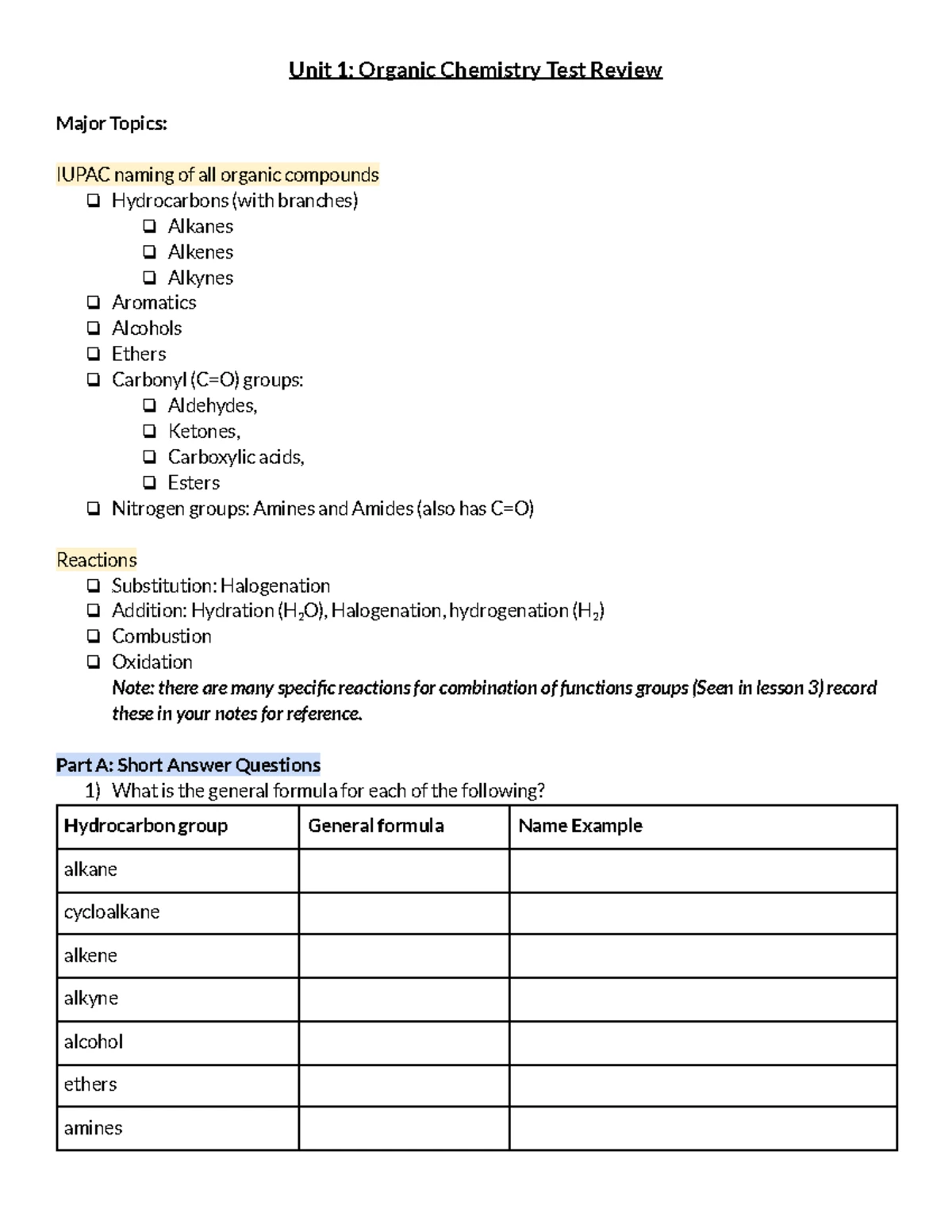 Worksheet 5: Hydrocarbons in Organic Chemistry Overview - Studocu