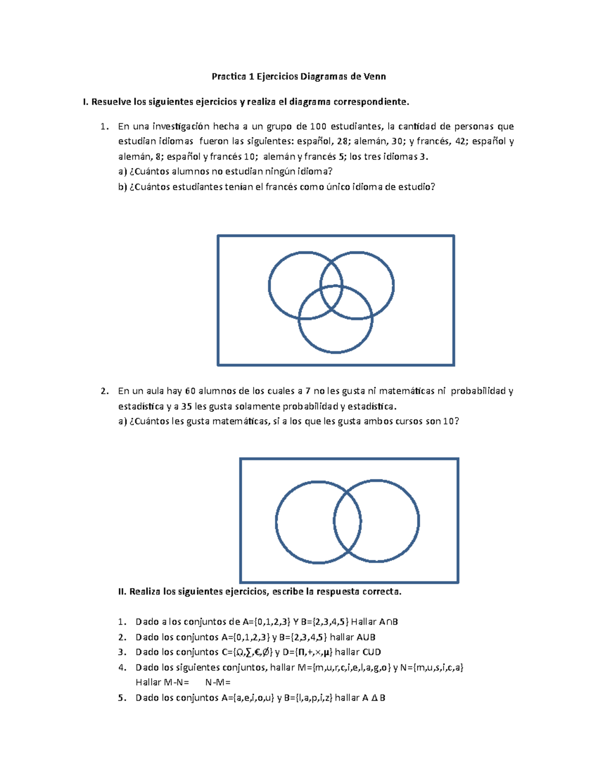 Práctica Del Diagrama De Venn