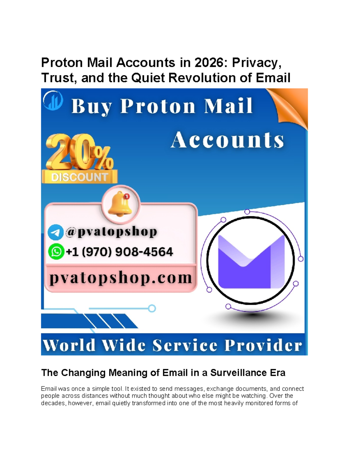 Proton Mail Accounts in 2026: Privacy Revolution & User Empowerment ...