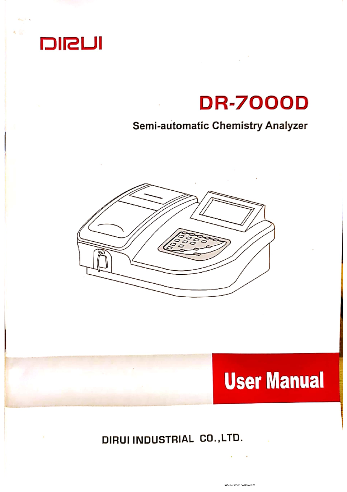 DIRUI Chemistry Analyzer User Manual - Basic Operation Guide - Studocu