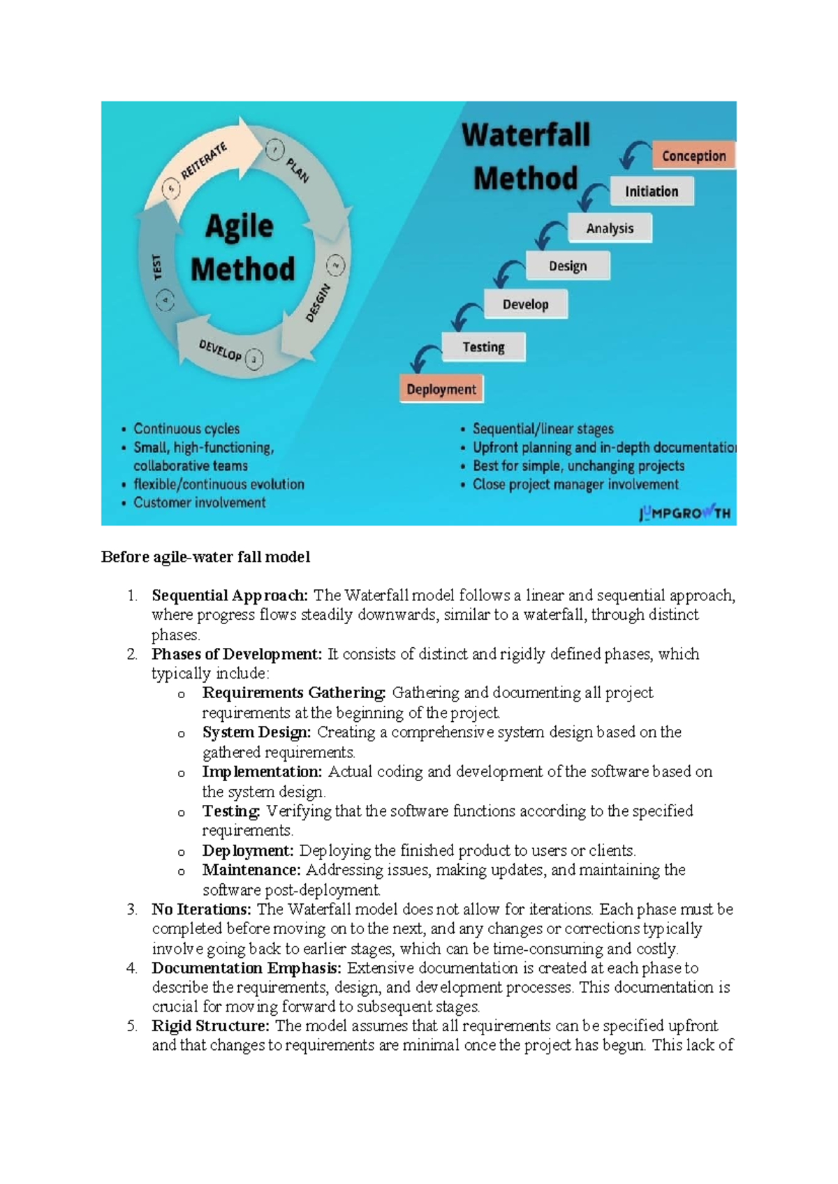 Agile Method - Before agile-water fall model 1. Sequential Approach ...