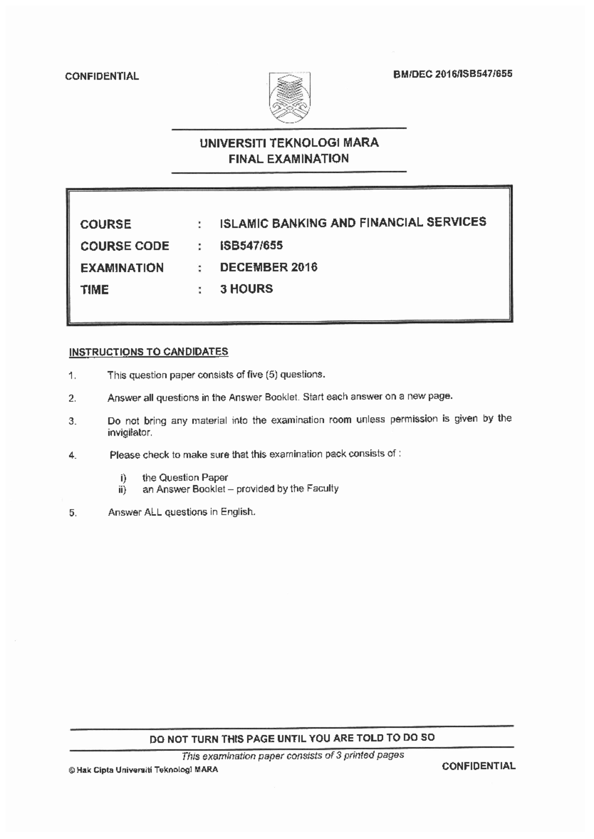 Faculty Business Management 2017 Session 1 - Degree ISB547 655 ...