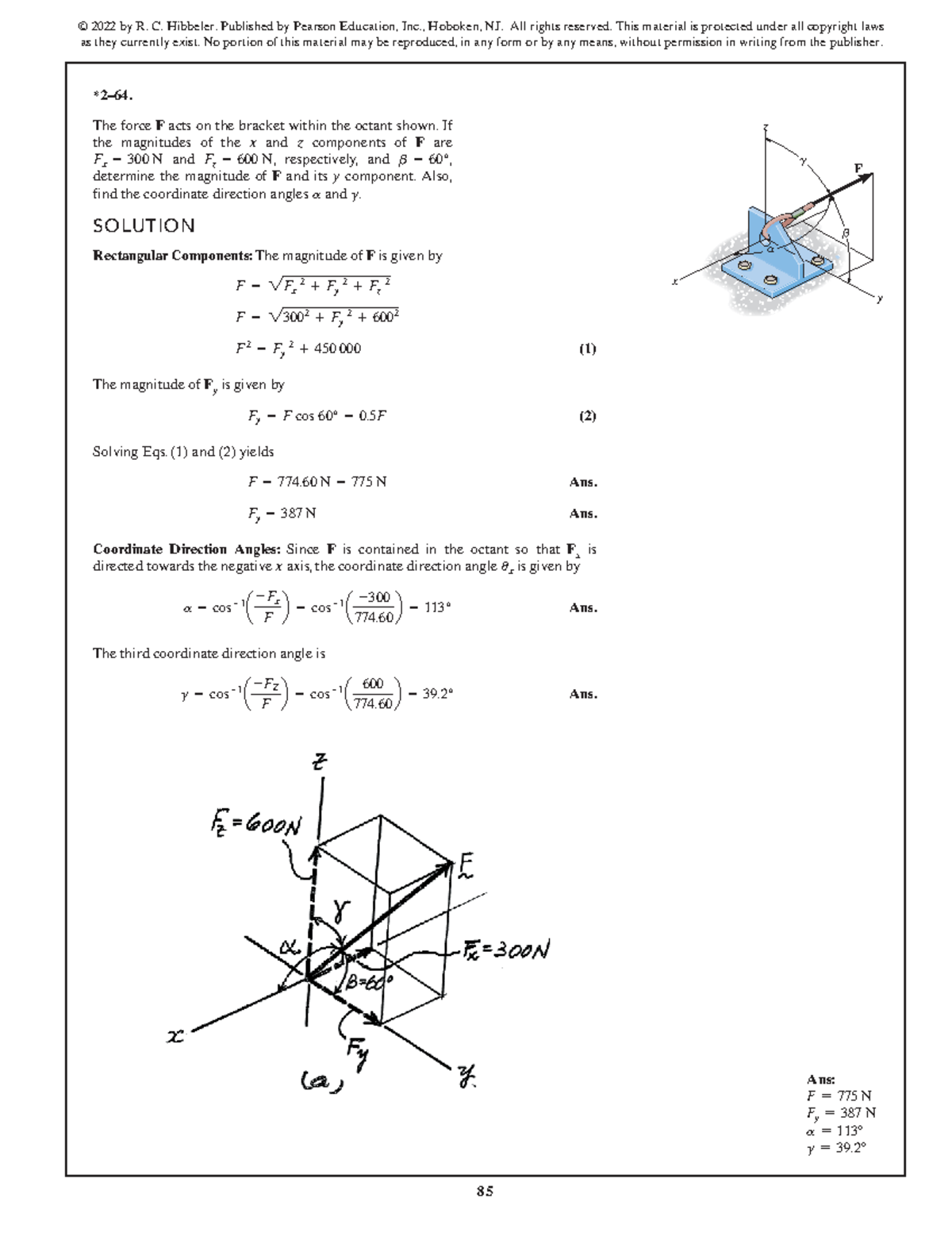SWK 15th ed Solution Manual - Force Analysis in Brackets - Studocu