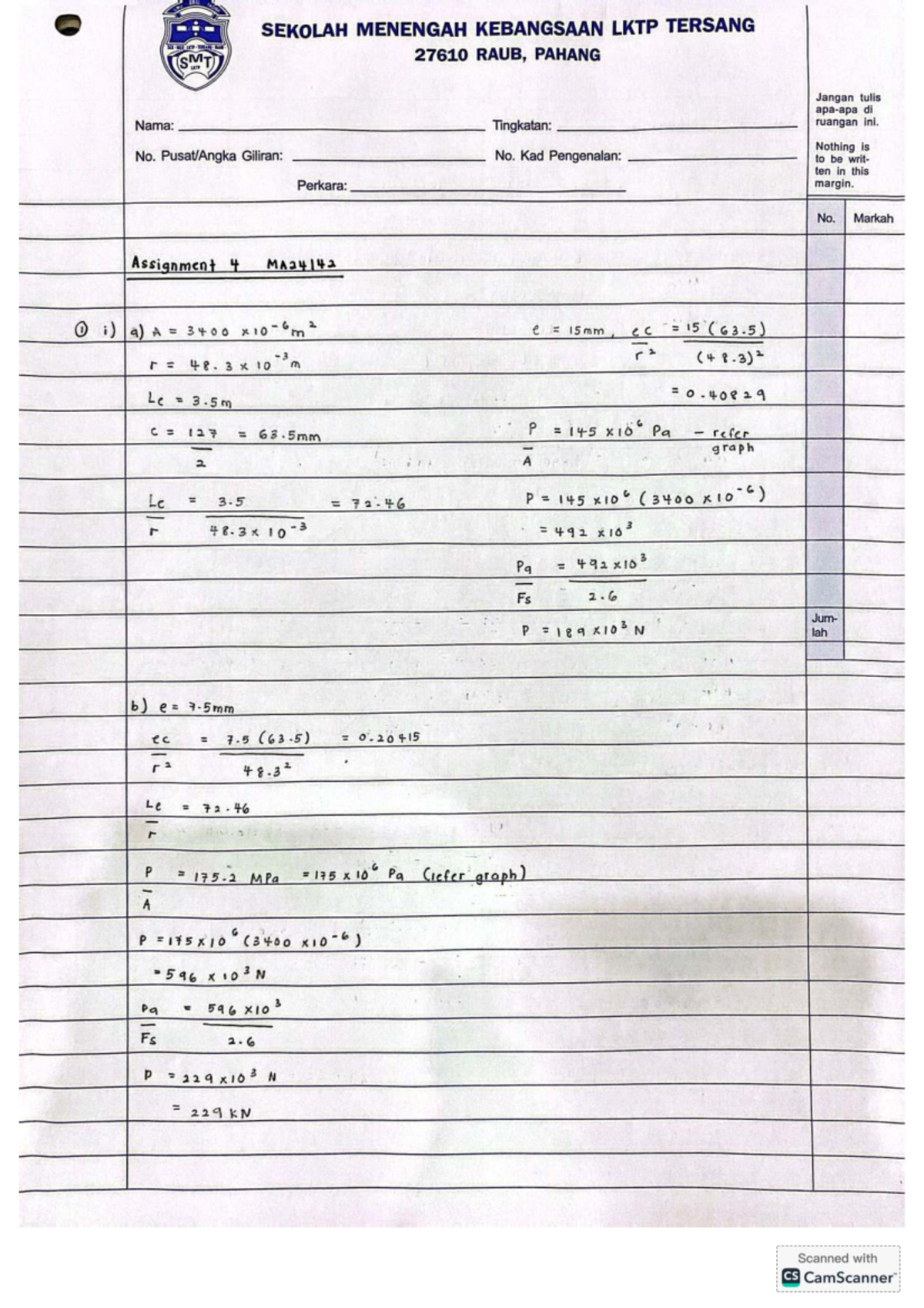 Assignment 4 MA24142: Engineering Calculations and Analysis - Studocu