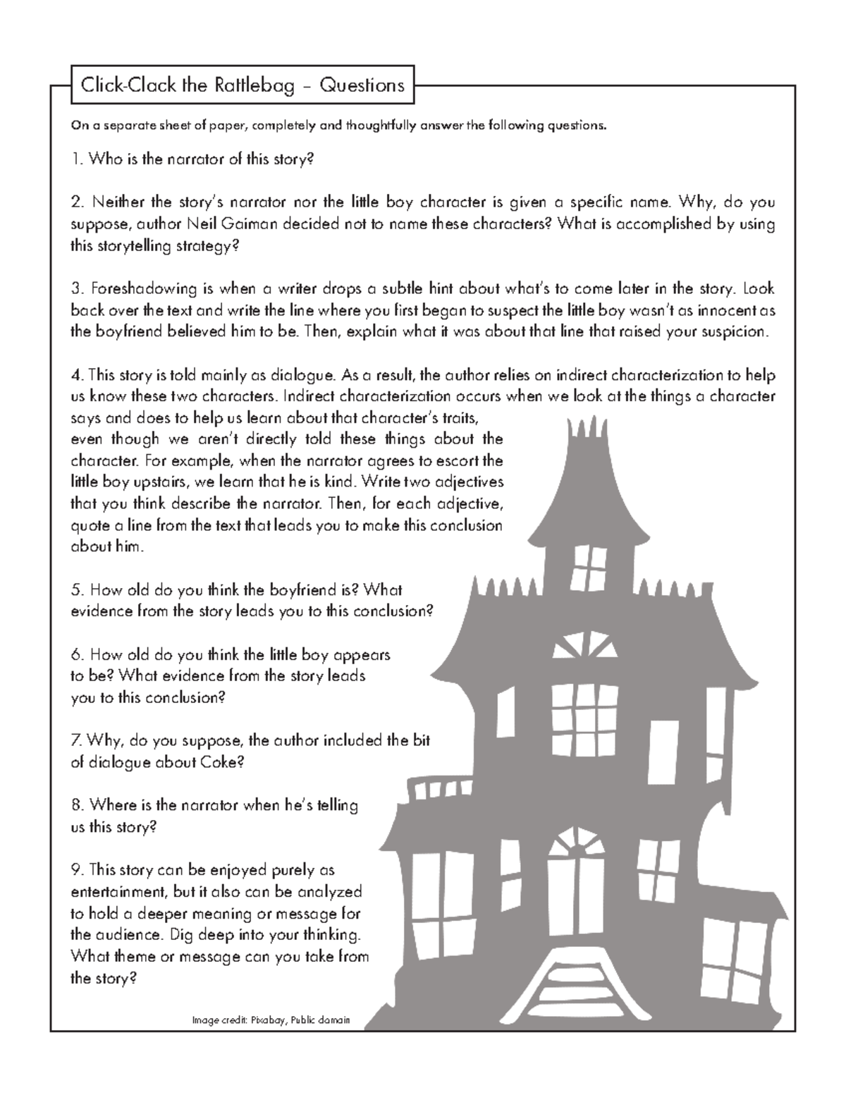 Click Clackthe Rattlebag Neil Gaiman Short Storyquestions - Who is the ...