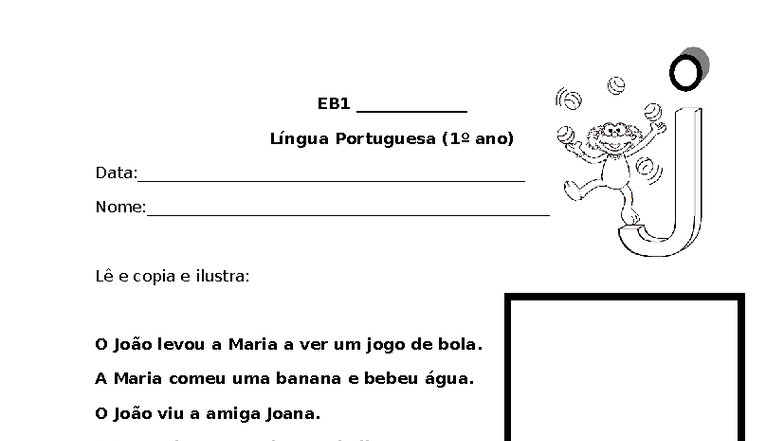 Fj4 - Fichas - EB1 ______________ Língua Portuguesa (1º ano) - Studocu