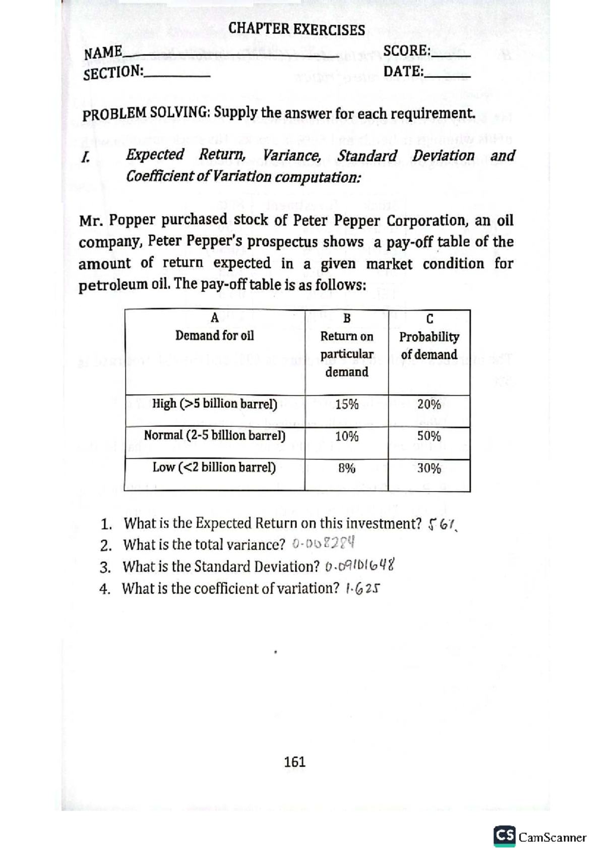 Finman 4: Problem Solving & CAPM Analysis for Investments - Studocu