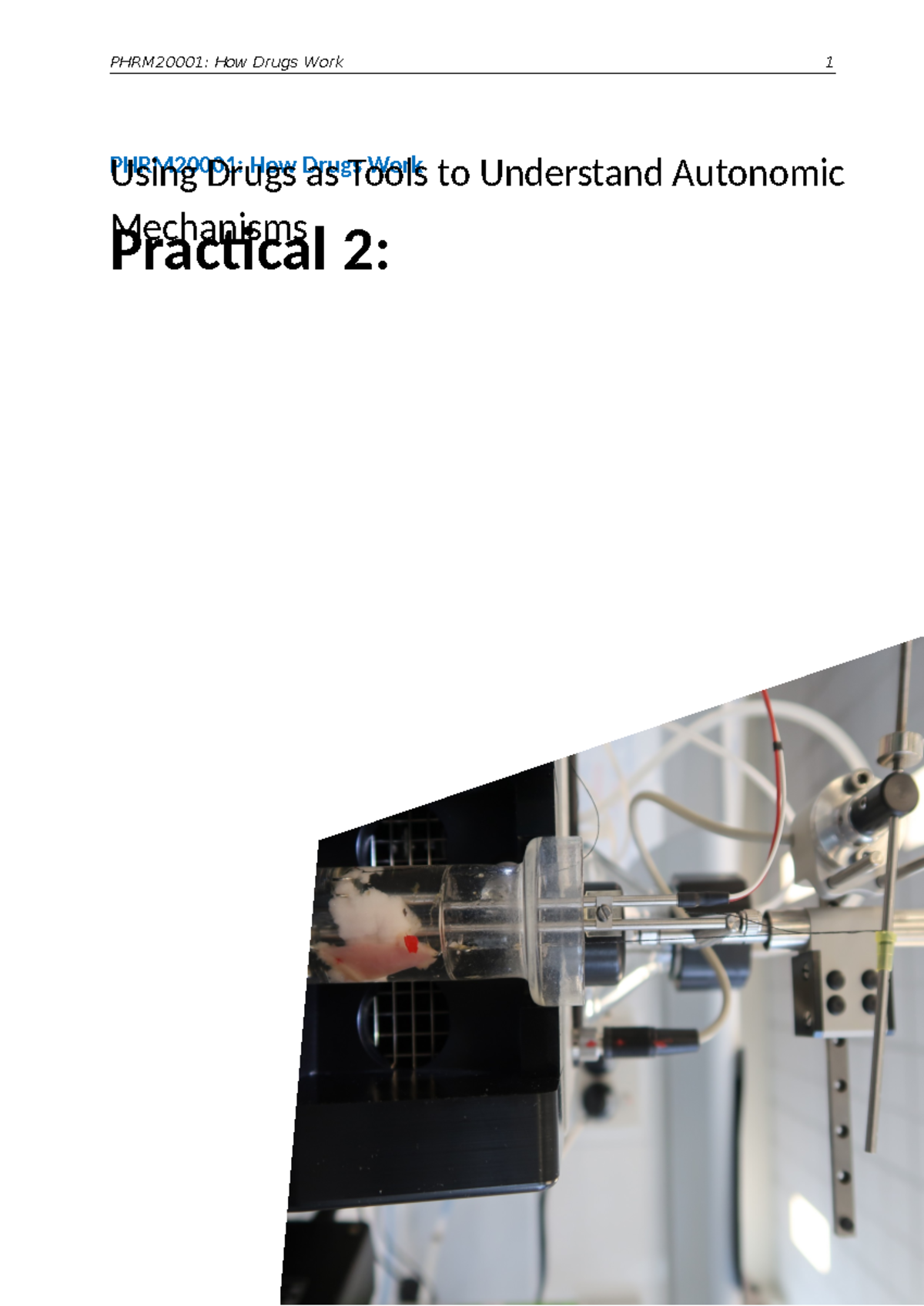 PHRM20001 Practical 2 Worksheet: Autonomic Mechanism Insights 2023 ...