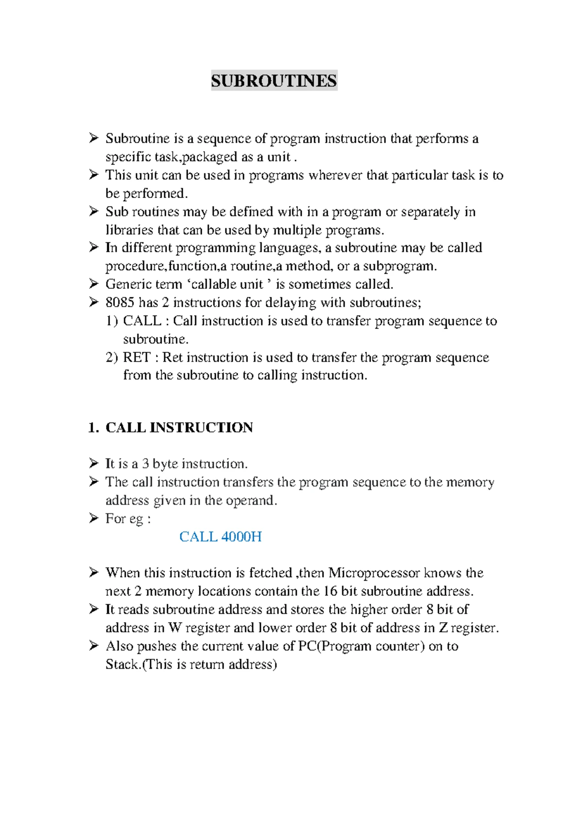 Delay Routine-8085 Microprocessor - DELAY SUBROUTINES Delay subroutines ...