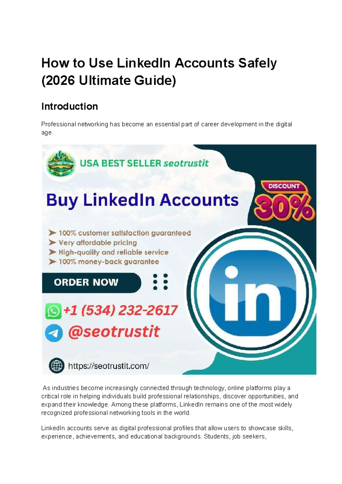 How to Use LinkedIn Accounts Safely: 2026 Guide for Professionals - Studocu