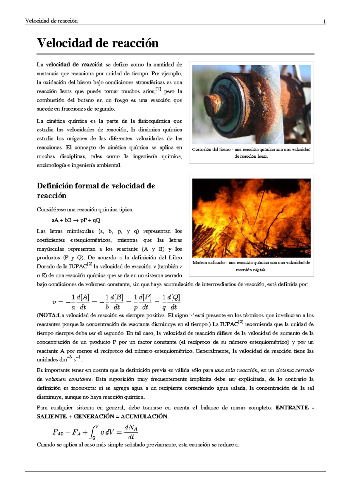 Velocidad de Reacción: Conceptos y Factores Clave en Química - Studocu