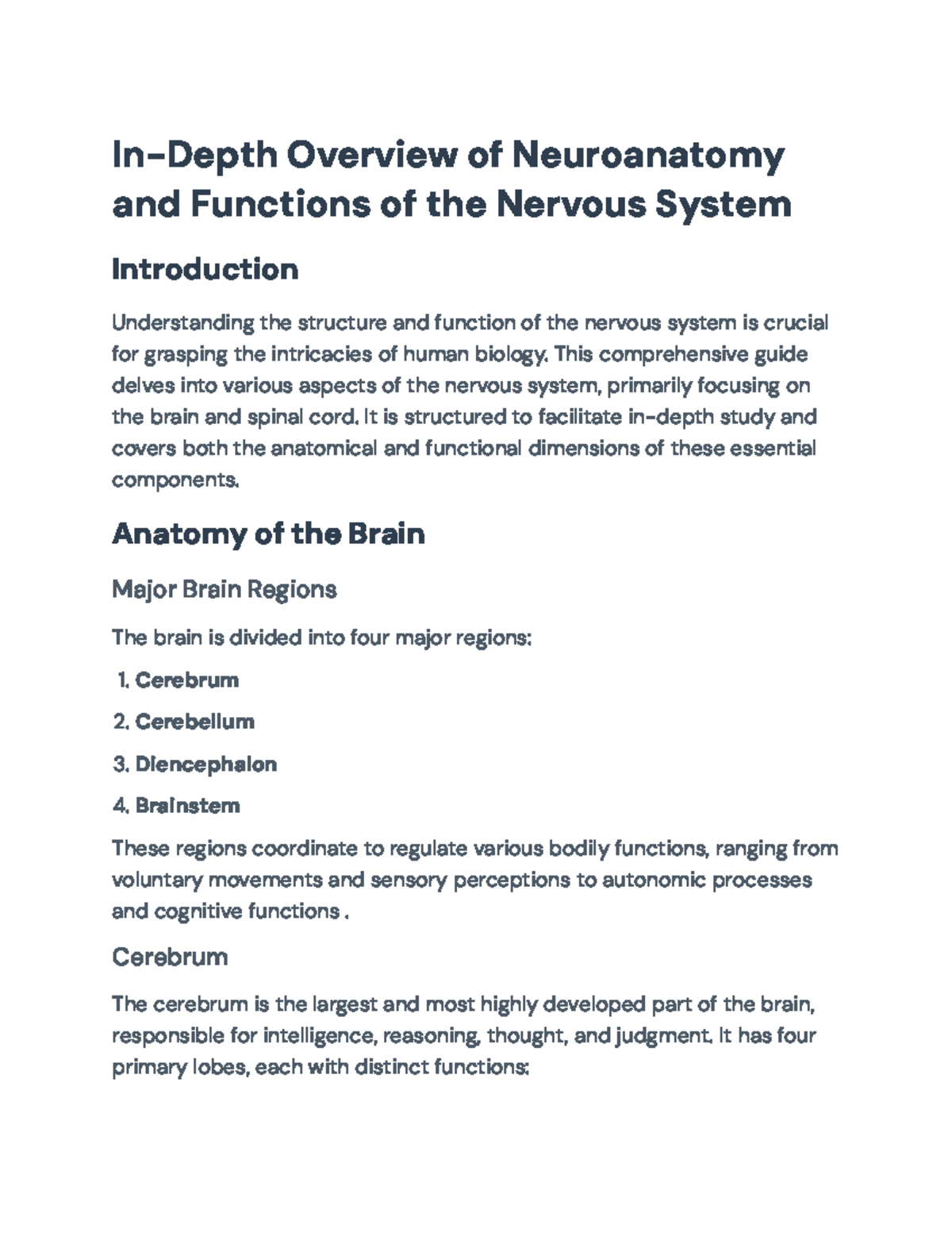 Neuroanatomy: A Comprehensive Guide to the Nervous System Functions ...