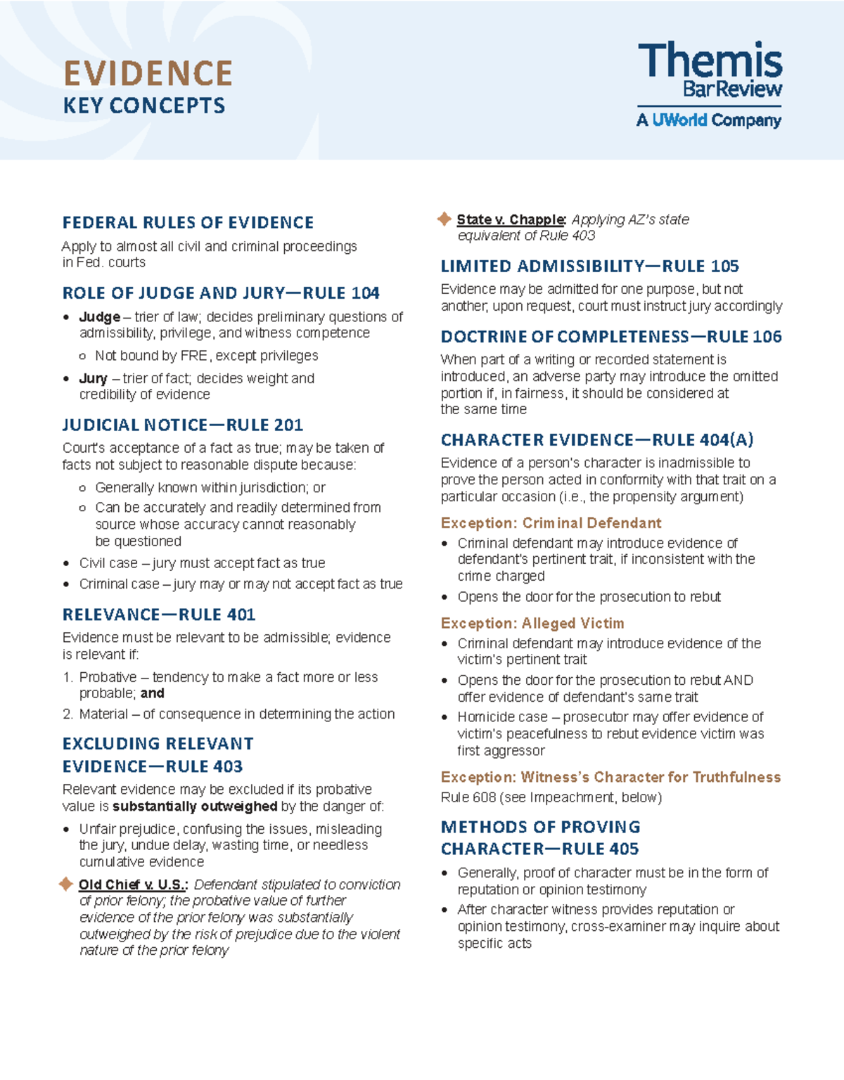 Themis Bar Review: Key Concepts in Evidence (LSE KCS Evidence 08) - Studocu