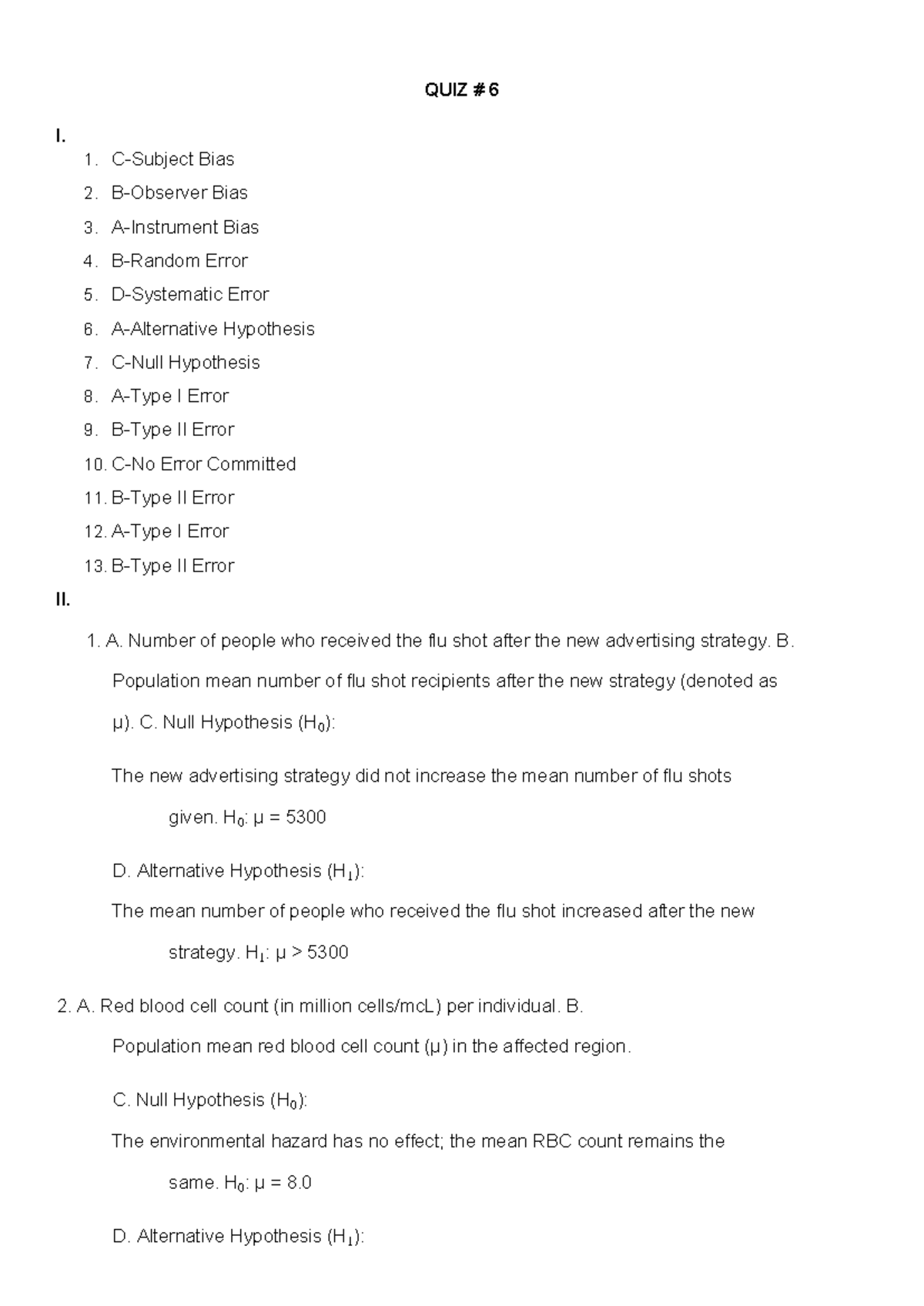 QUIZ 6-8: Statistical Hypotheses and Analysis Overview - Studocu