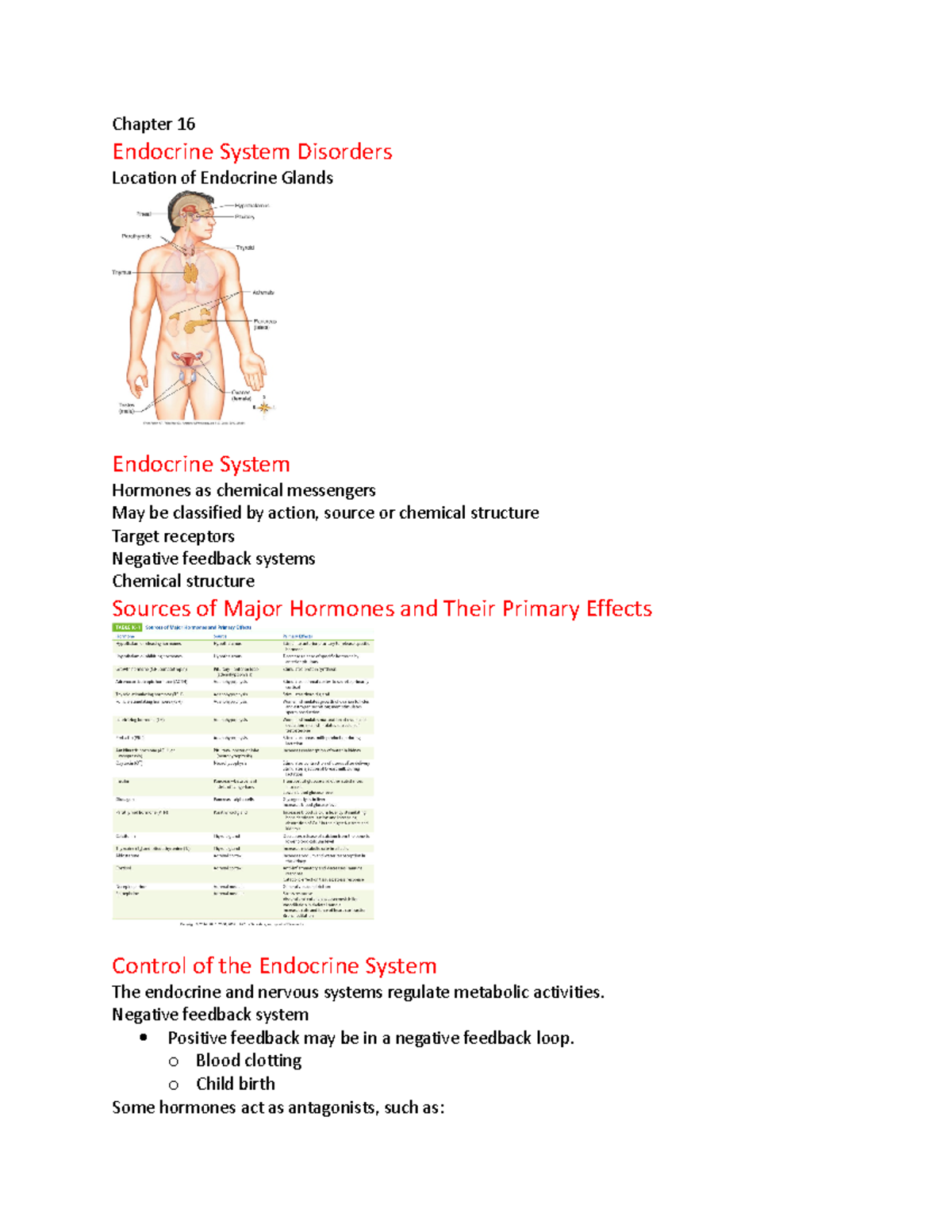 Ch 16 Endocrine Disorders - Chapter 16 Endocrine System Disorders ...