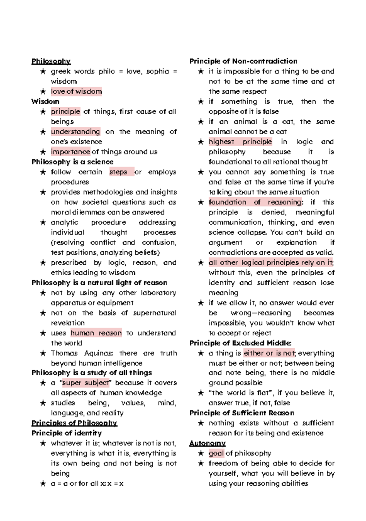 Philosophy 101: Exploring Greek Terms and Principles of Wisdom - Studocu