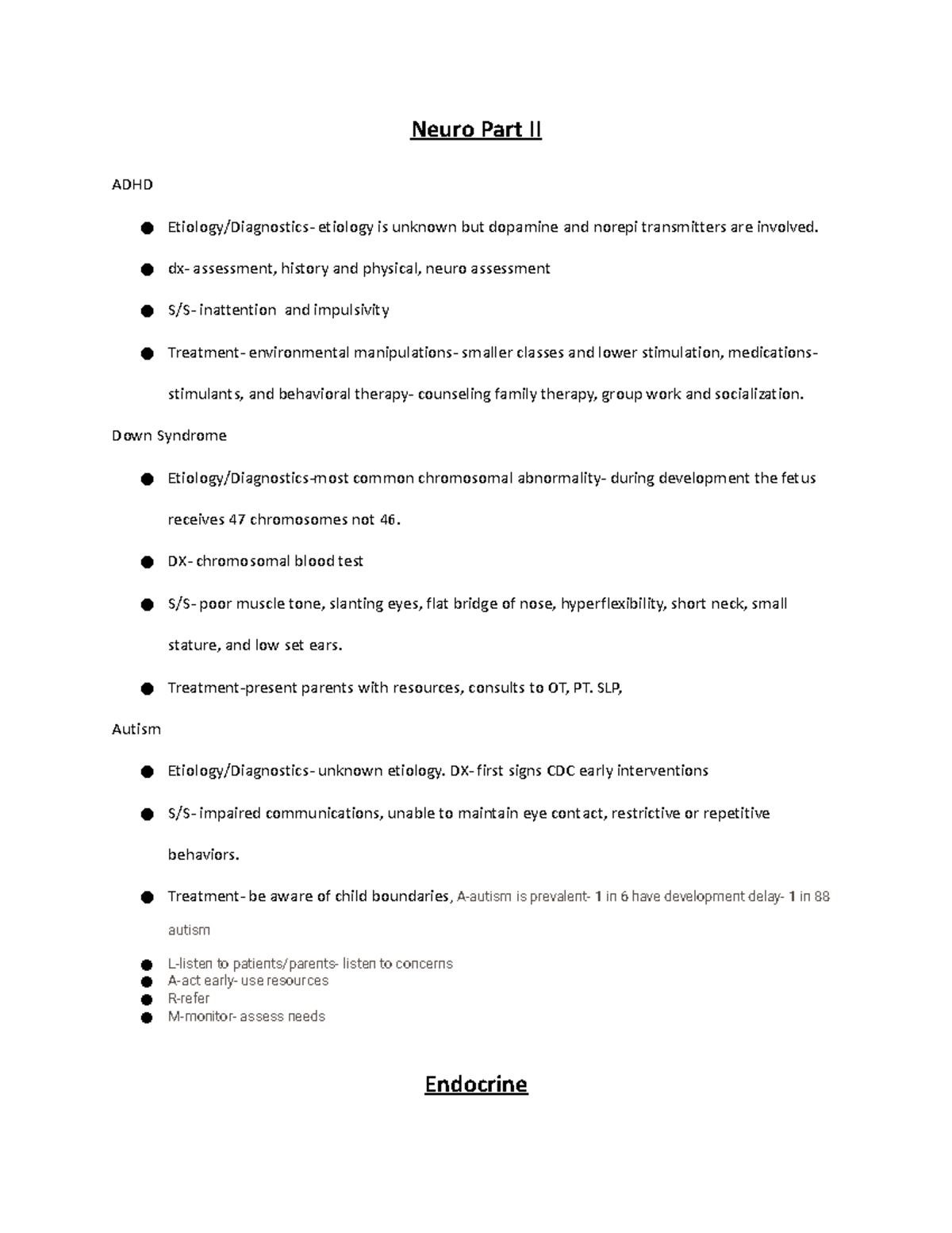 Peds Exam 4 Review - Neuro, Endocrine, and Cancer Insights - Studocu
