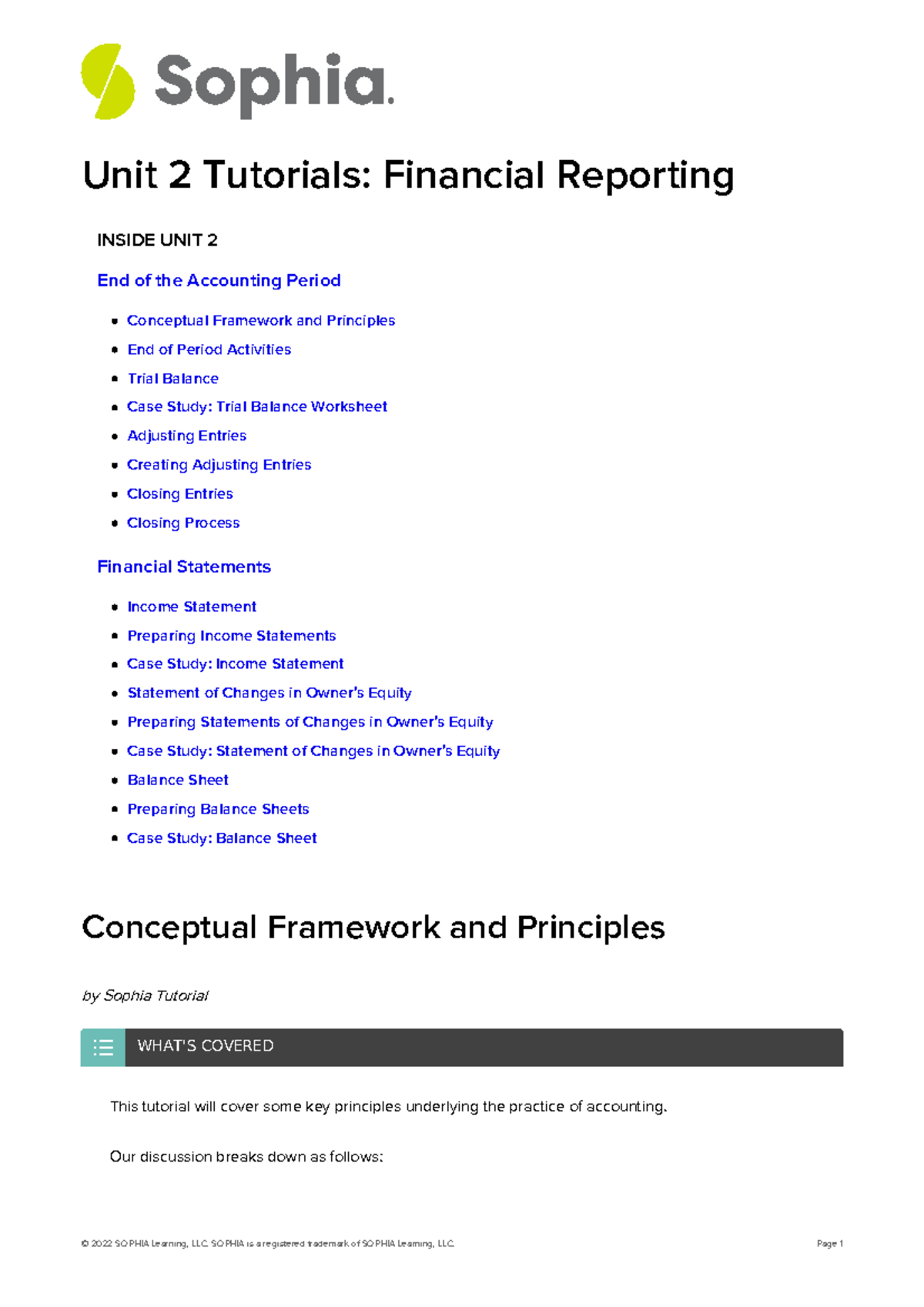 Financial Accounting Unit 2: Financial Reporting and Adjusting Entries ...