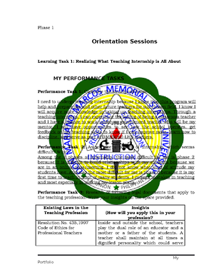 Learning Task 12 - Bachelor of Secondary Education - Studocu
