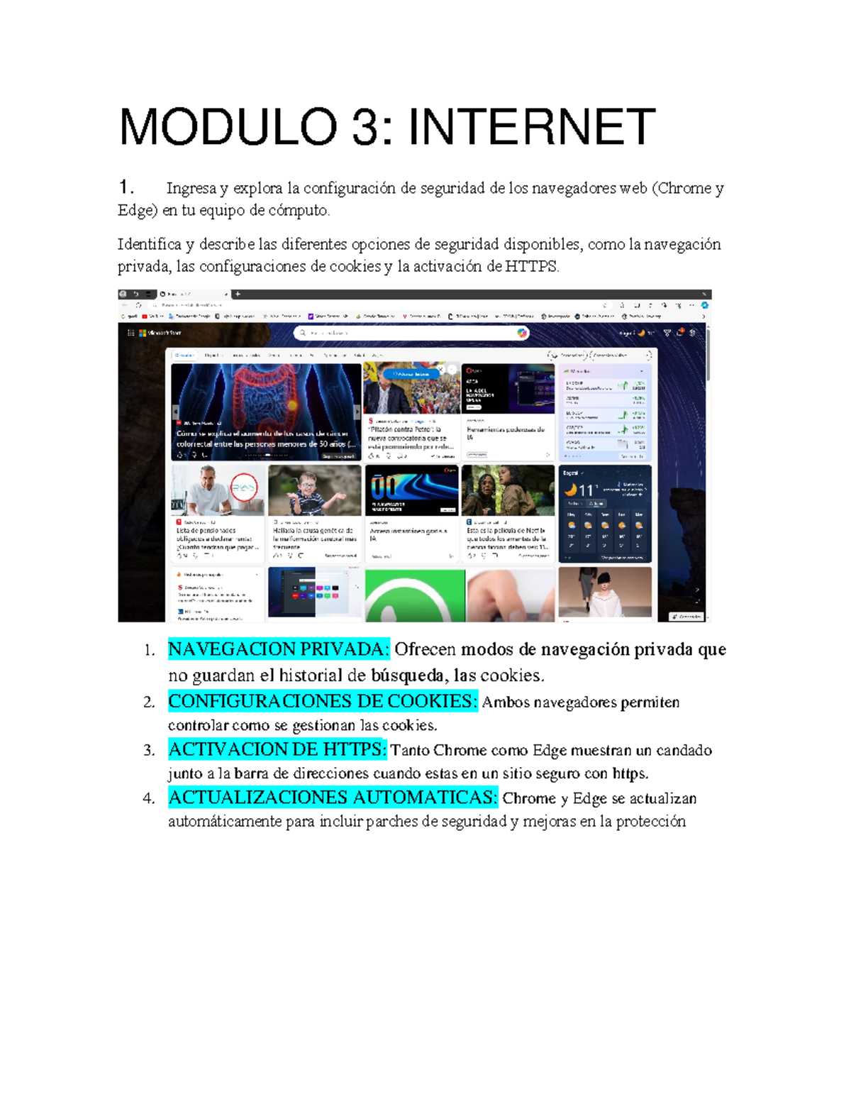 Modulo 3: Seguridad en Navegadores Web (Chrome y Edge) - Studocu