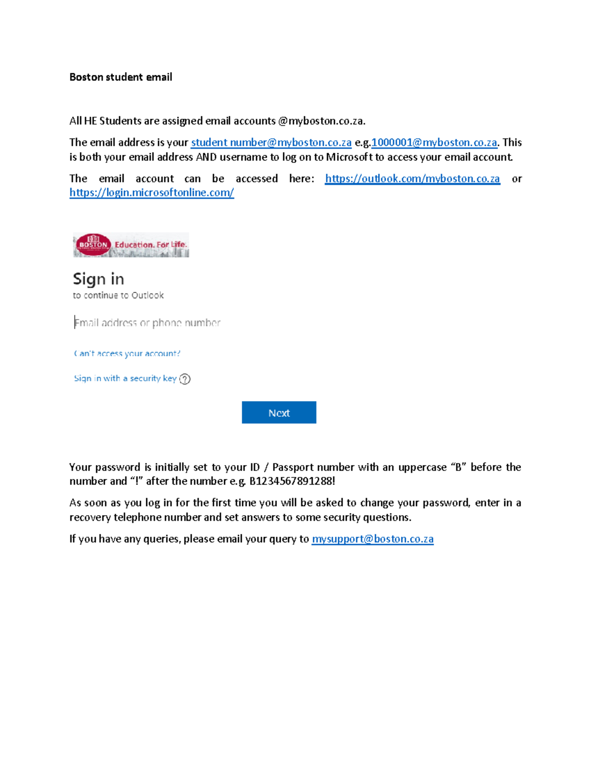 Instructions for Accessing Boston Student Email Accounts - Studocu