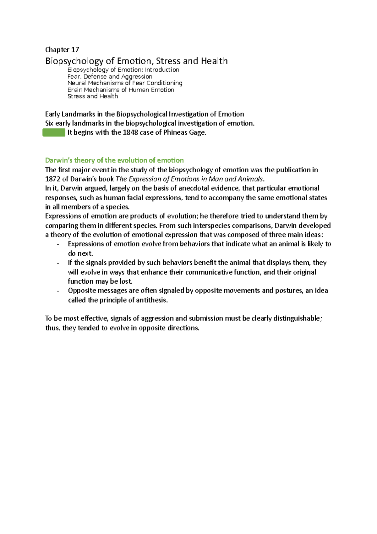 Chapter 17: Biopsychology of Emotion, Stress, and Health Insights ...