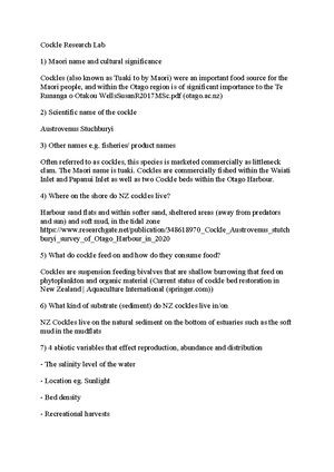 Cockle Feeding and Life Cycle - ZOE ECKHOFF RELEVANT BIOLOGY / ECOLOGY ...