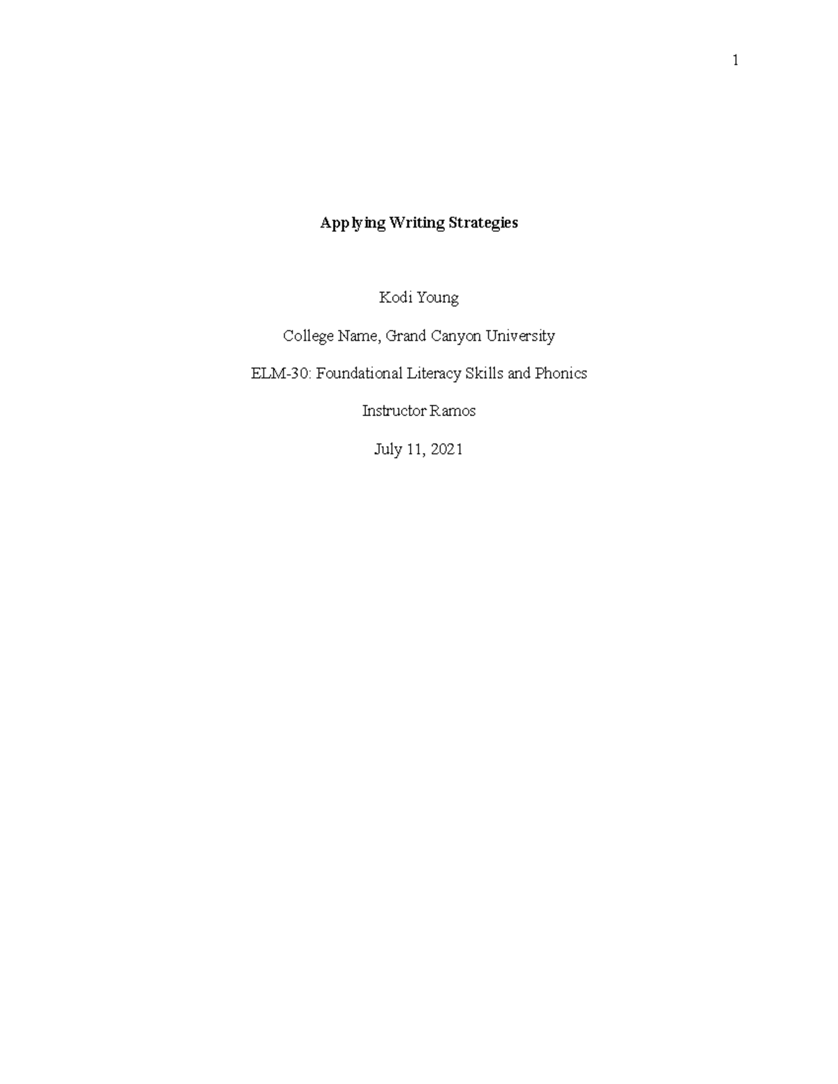 ELM-30: Writing Strategies for Effective Literacy Instruction - Studocu